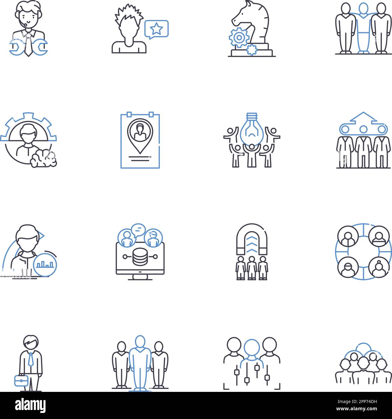 Male labor line icons collection. Strength, Skill, Dedication ...