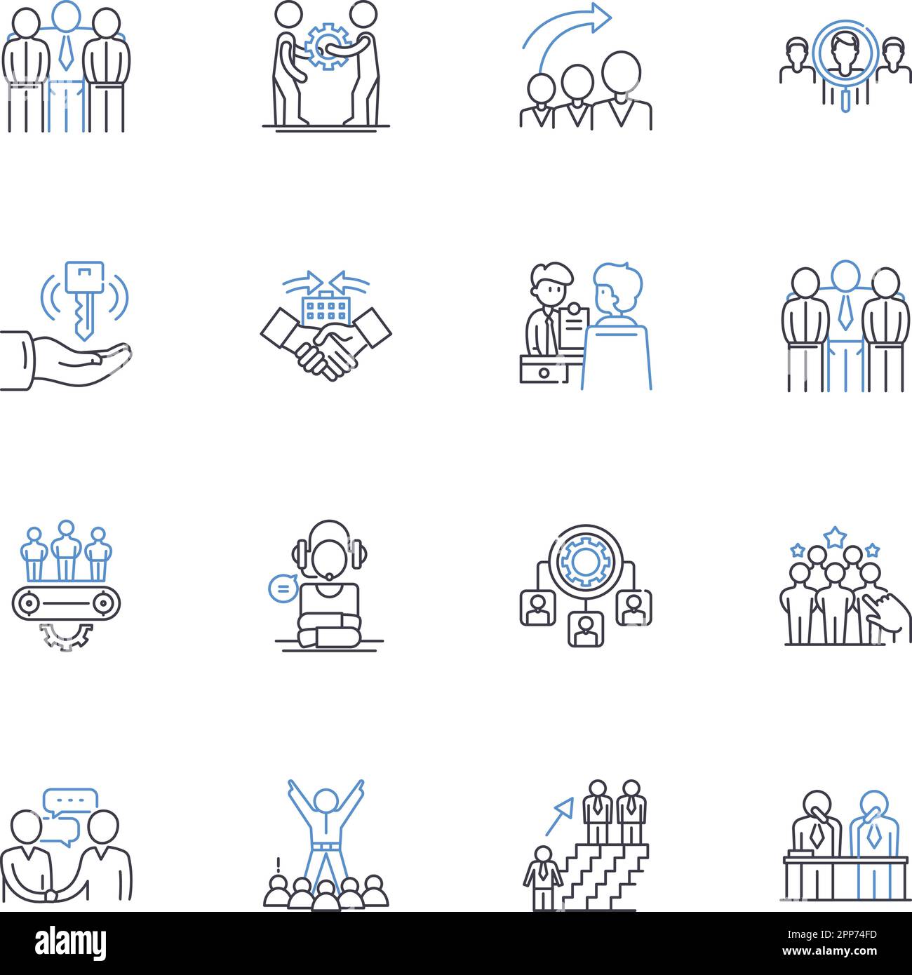 Team development line icons collection. Collaboration, Communication ...