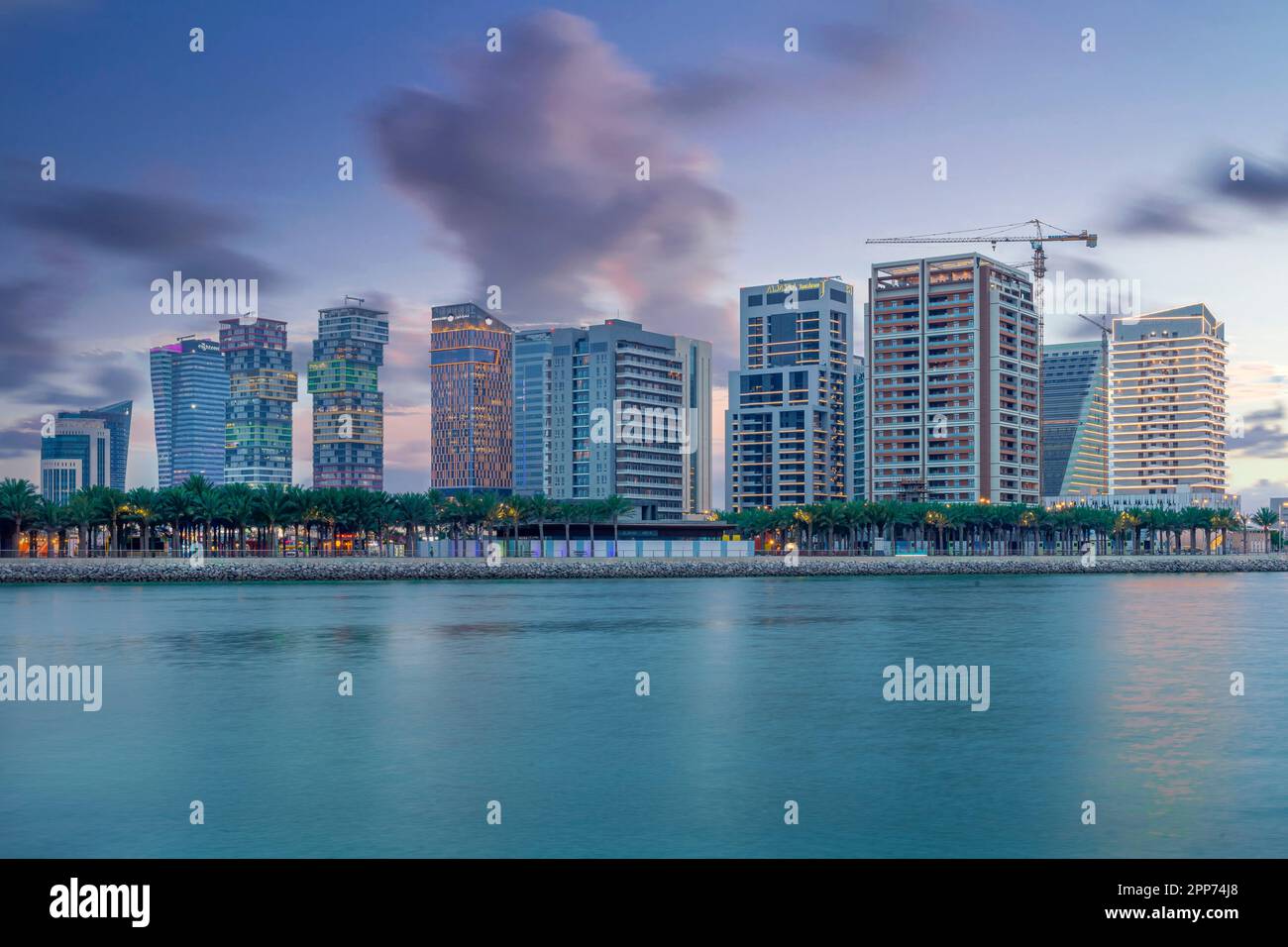 Beautiful Lusail Skyline view from Lusail Marina Stock Photo - Alamy