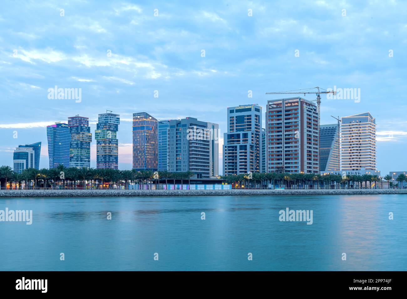 Beautiful Lusail Skyline view from Lusail Marina Stock Photo - Alamy