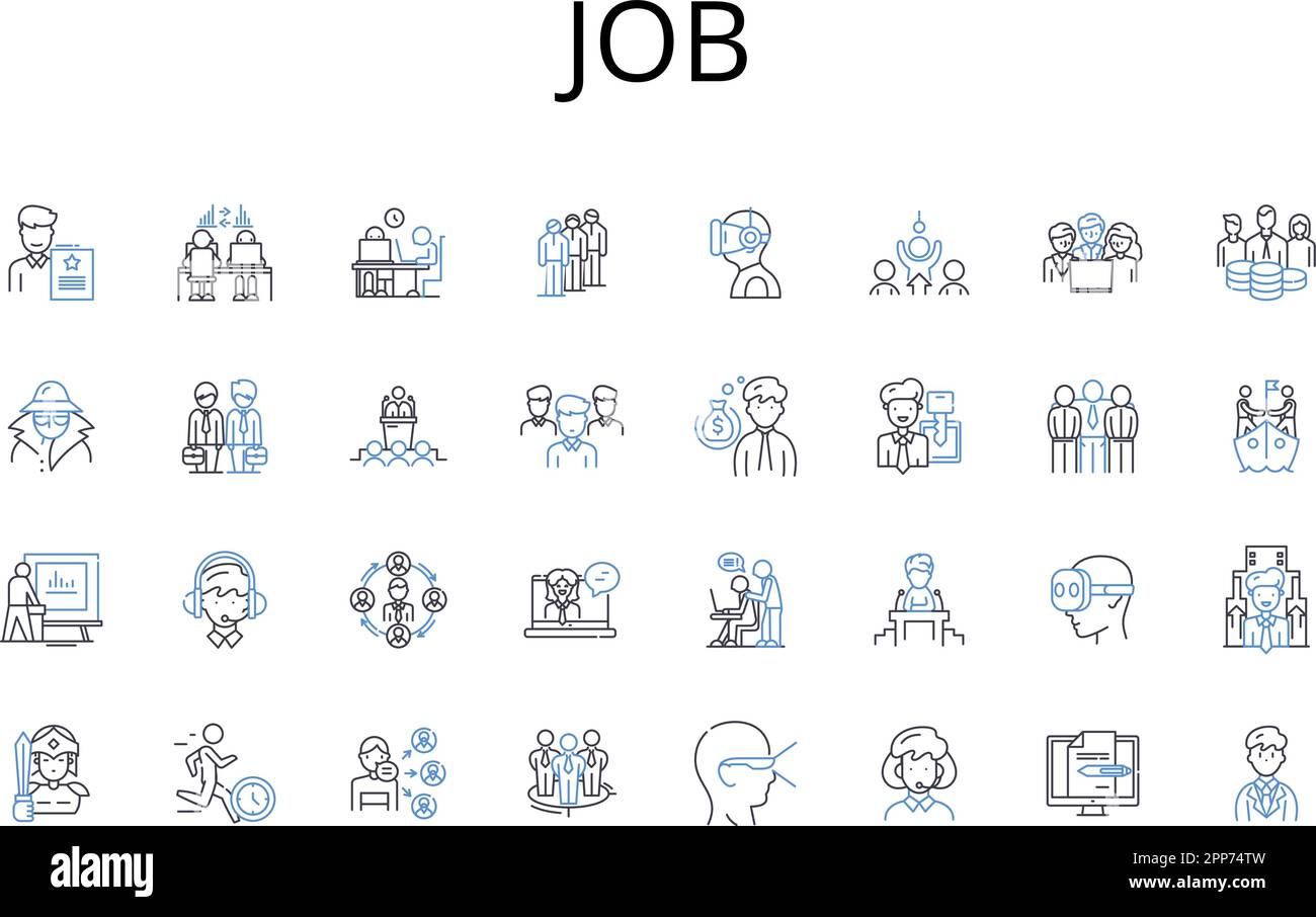 Job line icons collection. Work, Employment, Occupation, Profession ...