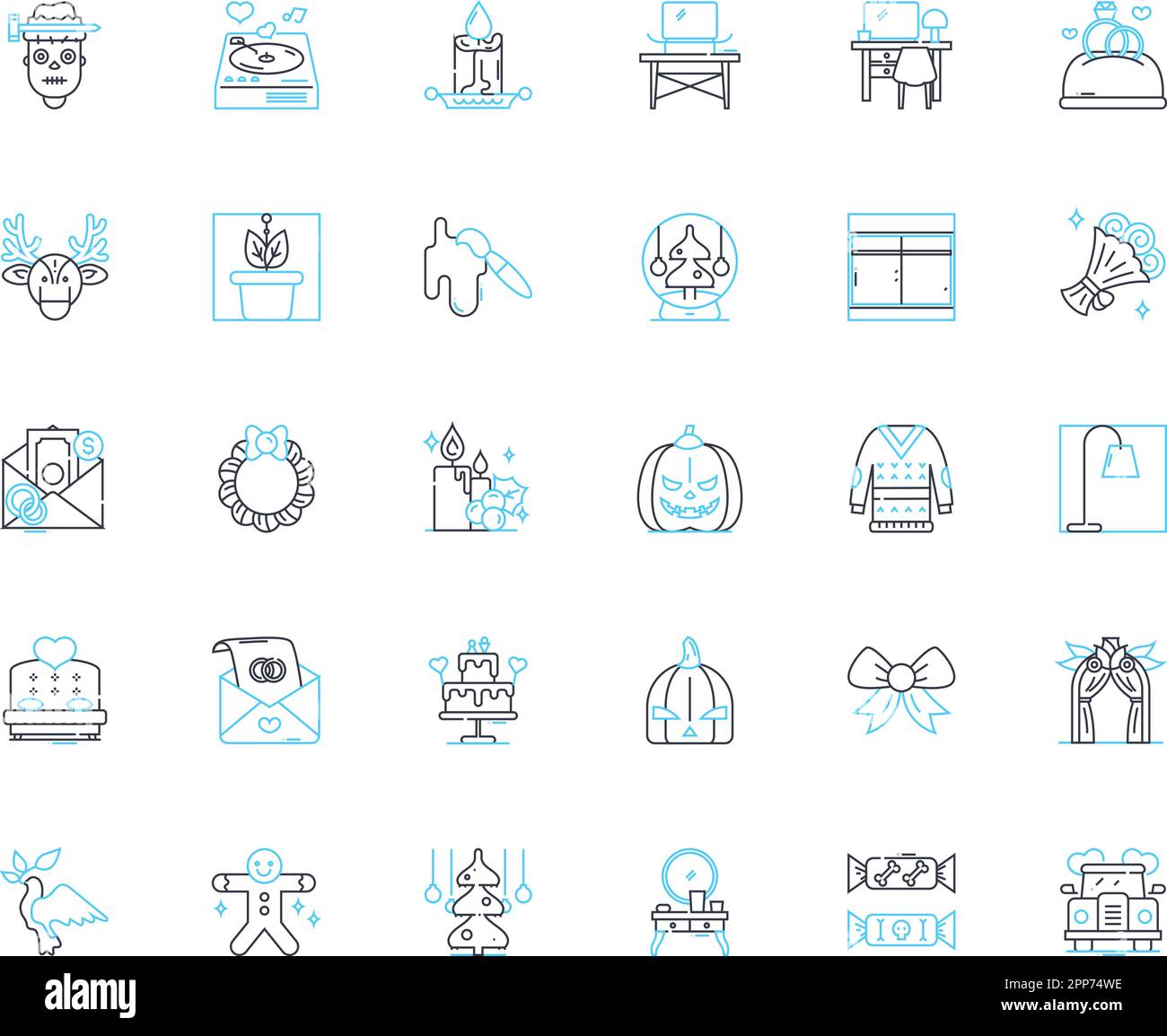 Creative aspects linear icons set. Innovation, Aesthetics, Imagination ...