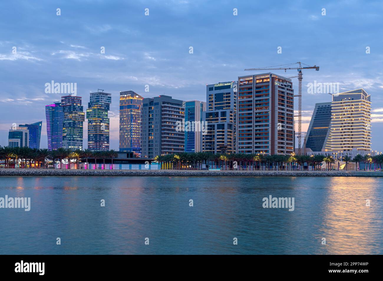 Beautiful Lusail Skyline view from Lusail Marina Stock Photo - Alamy