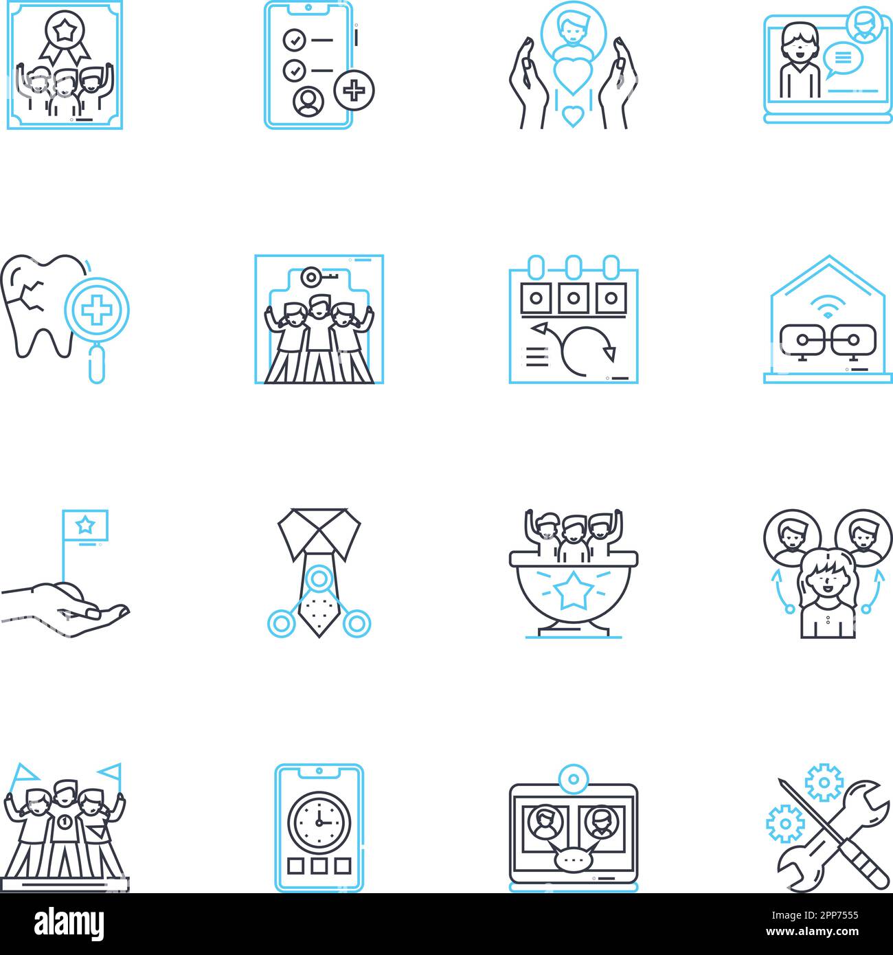 Human Factors linear icons set. Ergonomics, Psychology, Anthropometry ...