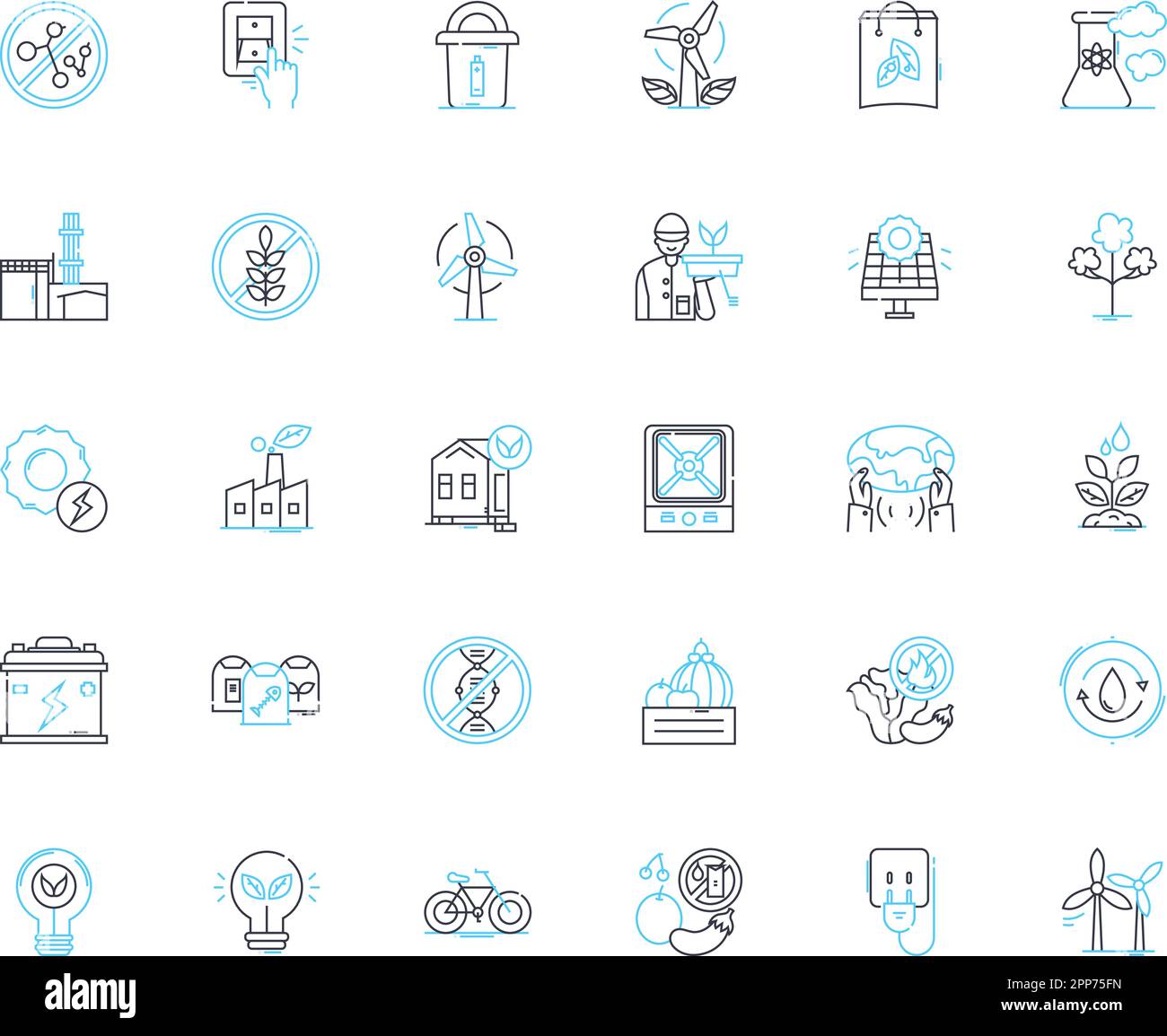 Solar power linear icons set. Photovoltaic, Panel, Energy, Electricity ...
