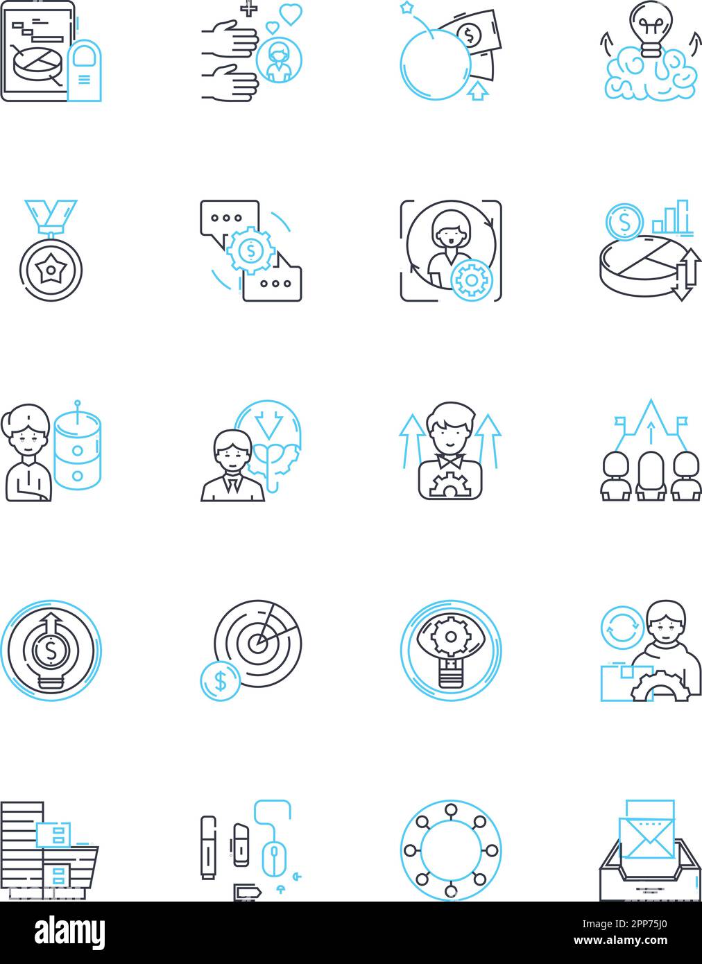 Creative plan linear icons set. Imagination, Innovation, Creativity ...