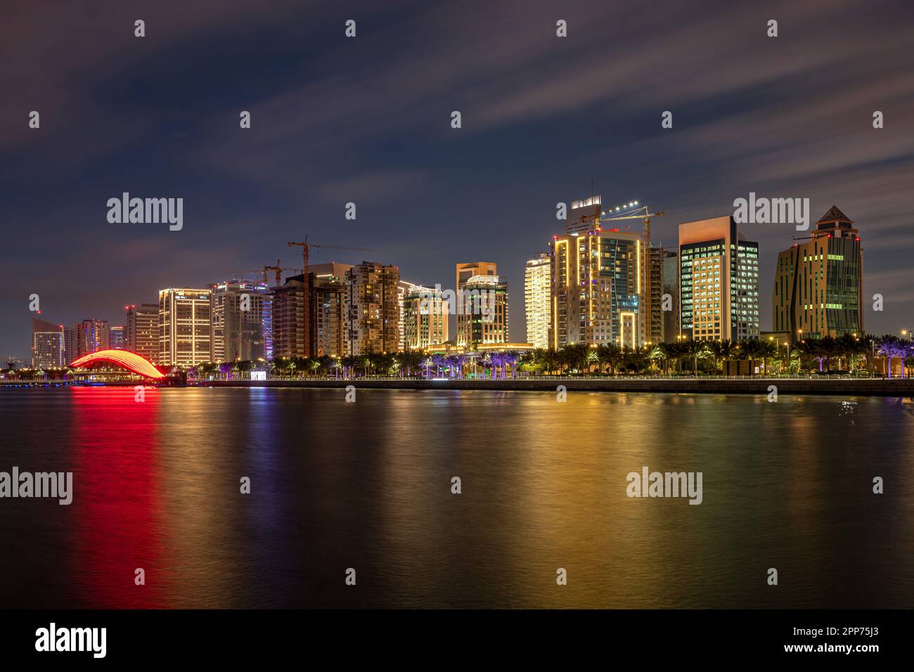 Beautiful Lusail Skyline view from Lusail Marina Stock Photo - Alamy