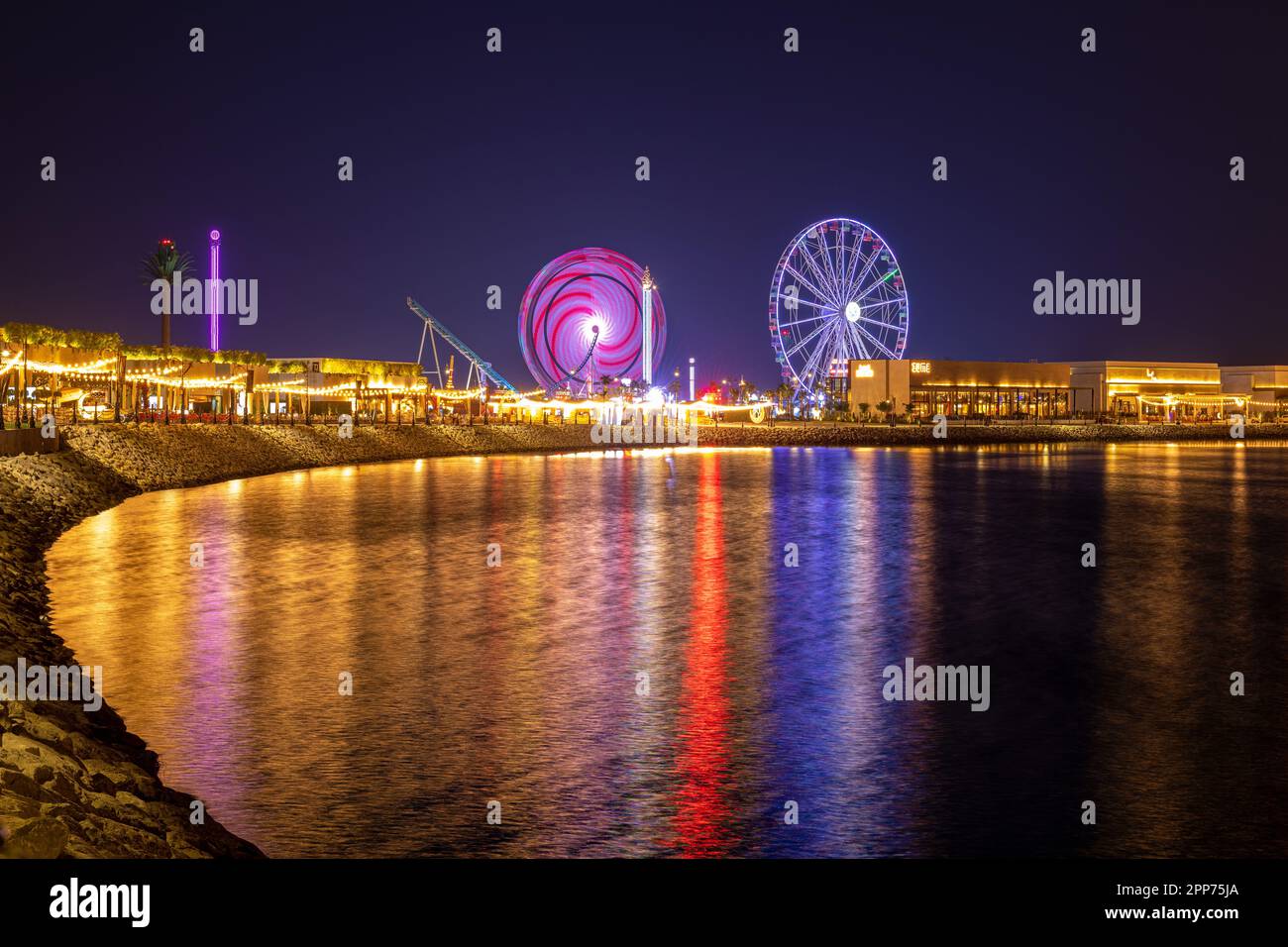 Ferris wheel, Lusail Winter Wonderland outdoor amusement park in Al ...