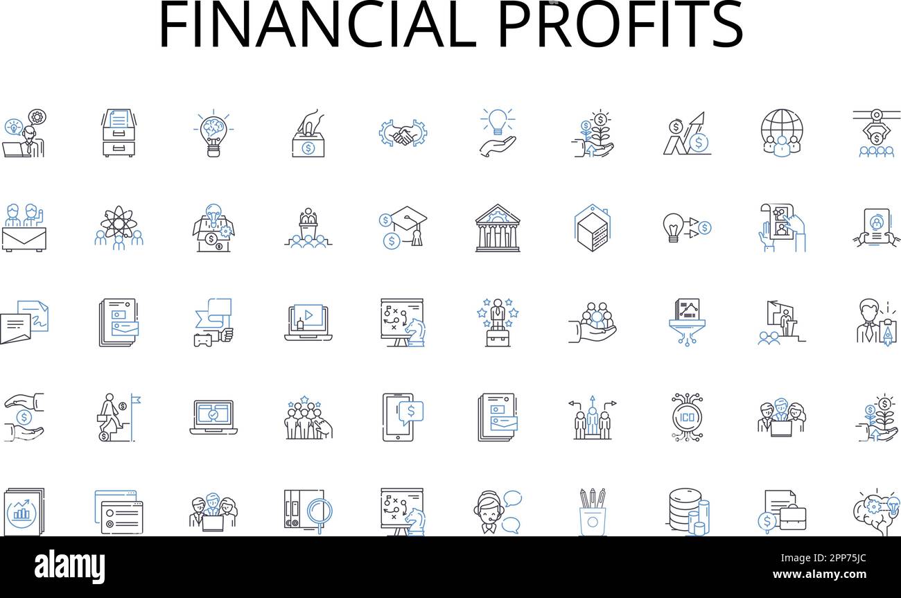 Financial profits line icons collection. Ownership, Title, Deed ...
