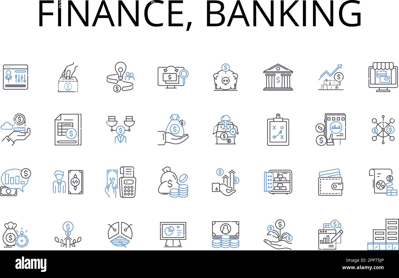 Finance, banking line icons collection. Accounting, Investment, My ...