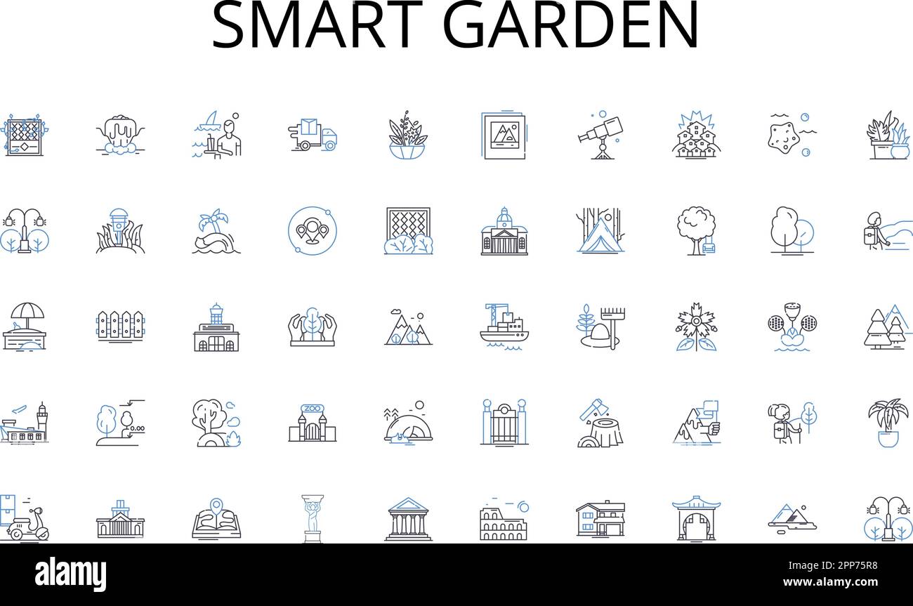 Smart Garden Line Icons Collection Categorization Arrangement