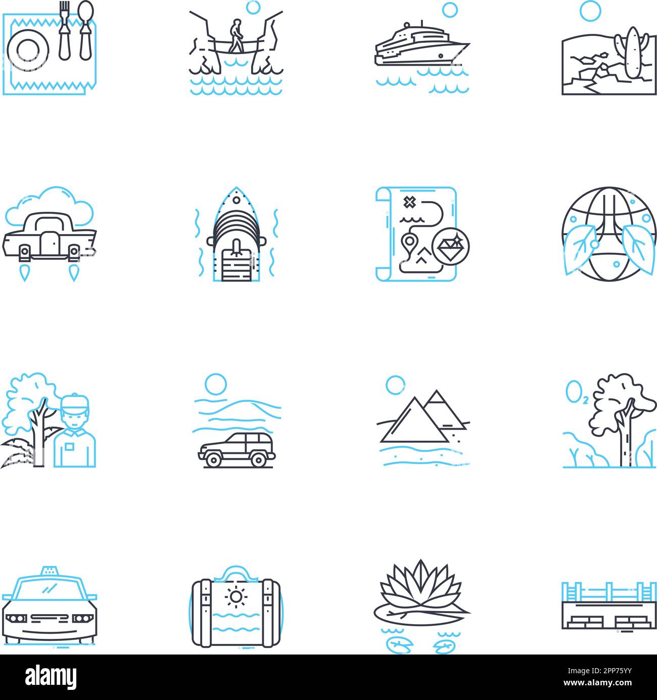 Cultural immersion linear icons set. Diversity, Experience, Integration ...
