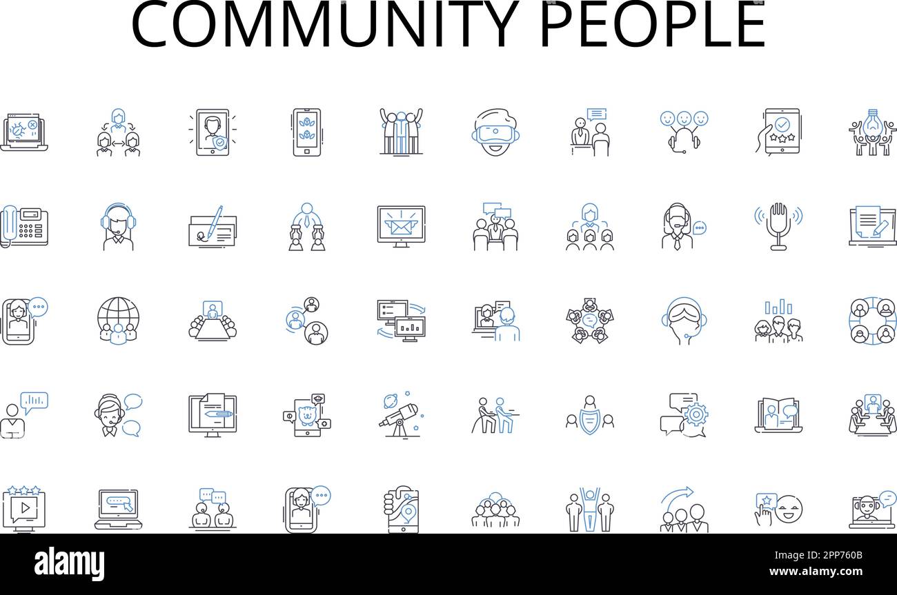 Community people line icons collection. Masculine, Confident, Resilient ...