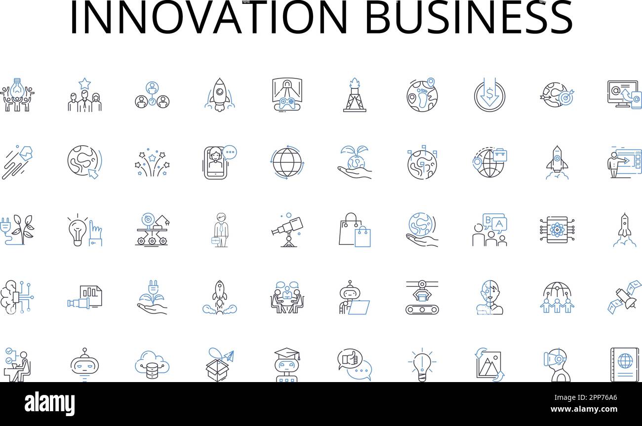 Innovation business line icons collection. Smart, Efficient, Customized ...