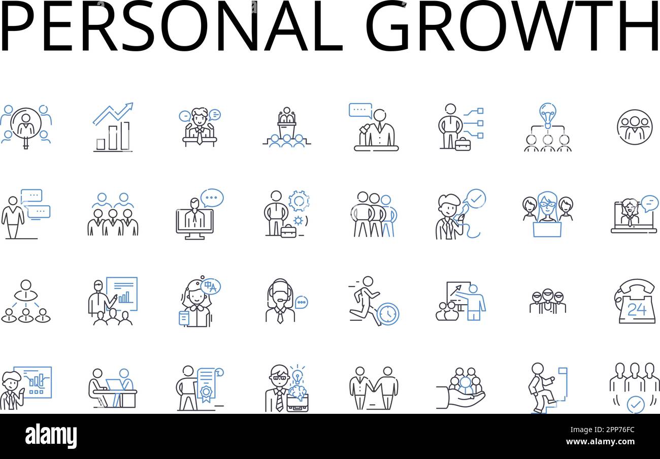 Personal growth line icons collection. Self-improvement, Personal development, Advancement ...