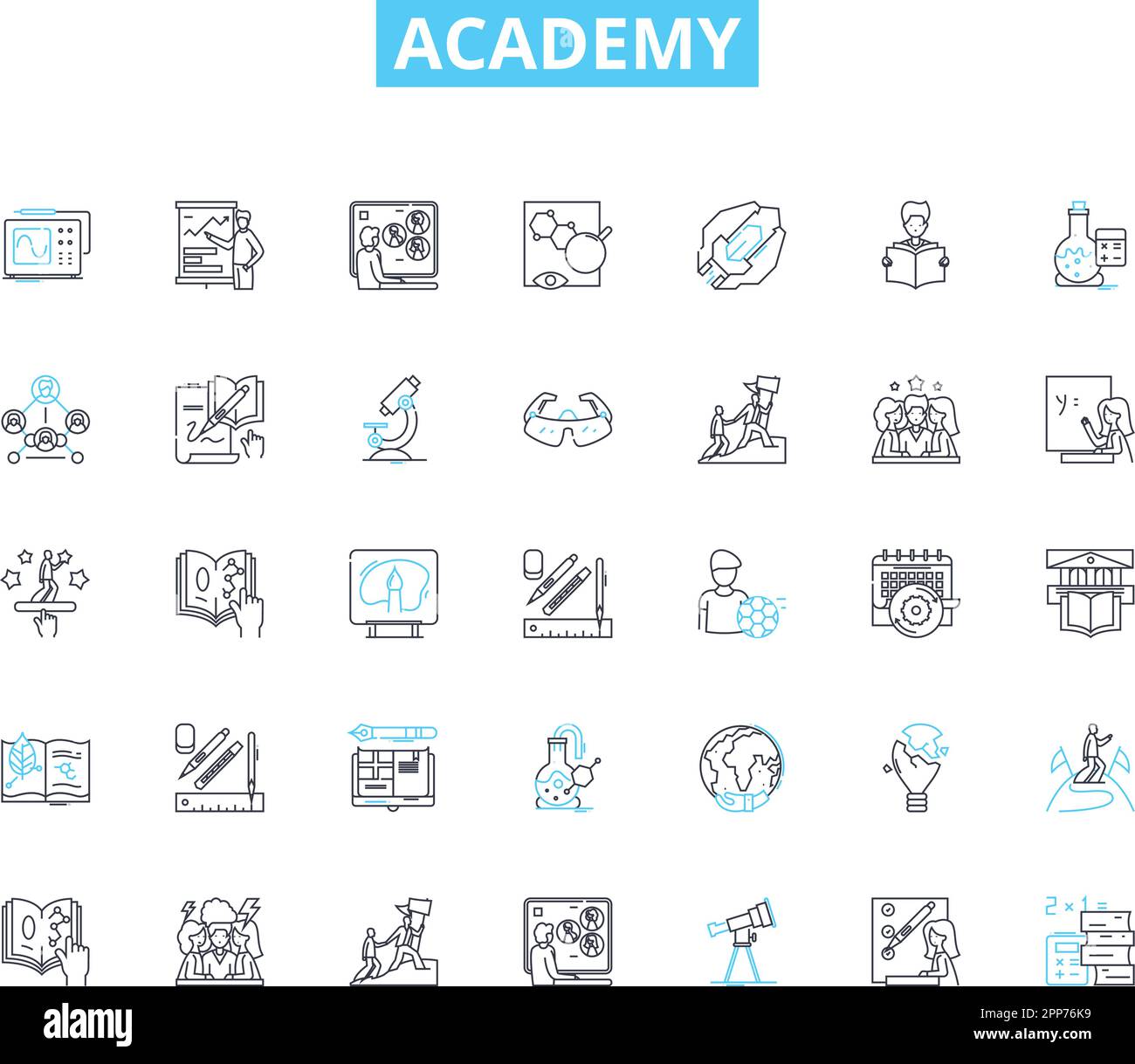 Academy linear icons set. Education, Learning, Schooling, Institution ... Academy linear icons set. Education, Learning, Schooling, Institution ...