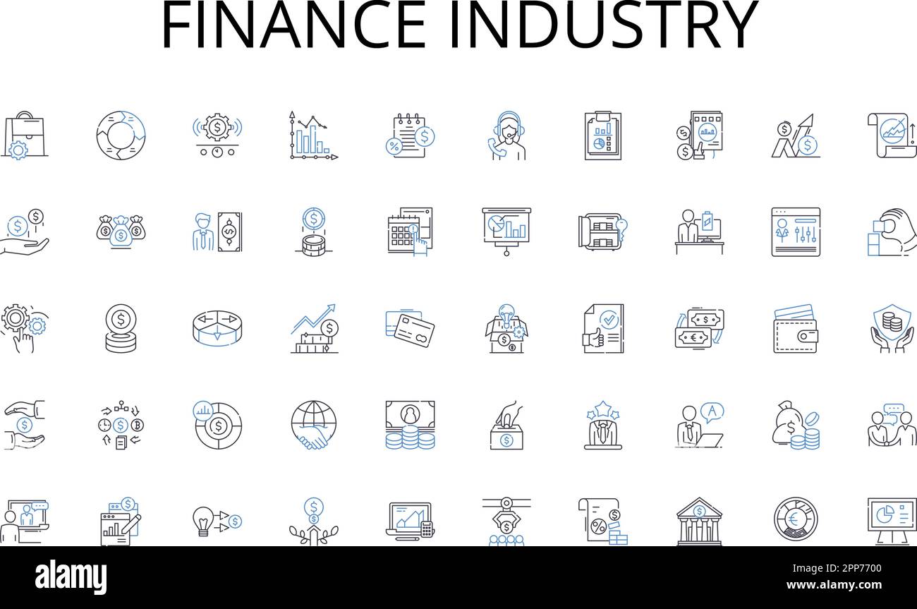 Finance industry line icons collection. Decisions, Governance ...