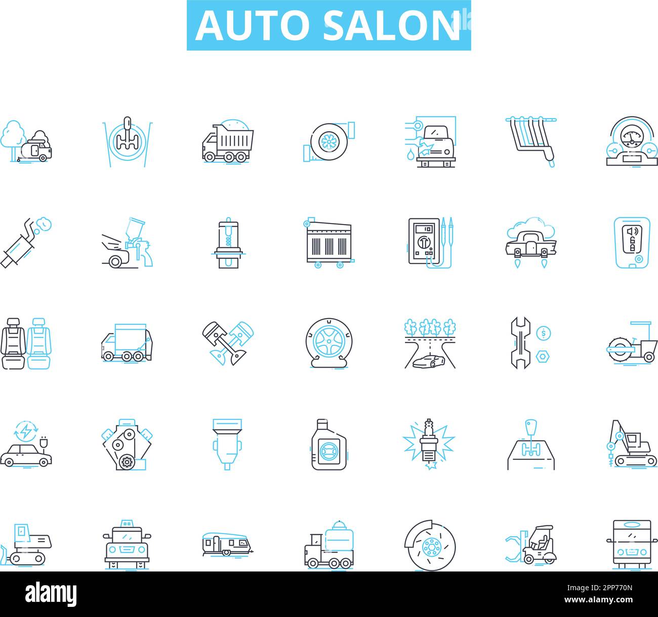 Auto salon linear icons set. Luxury, Exotic, Performance, Classic ...