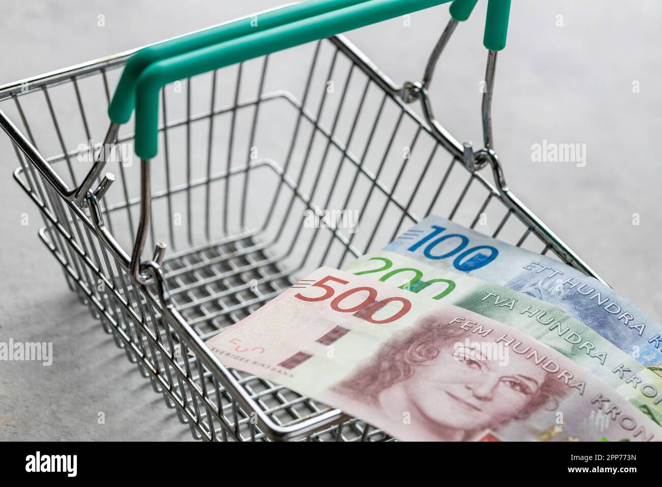 Financial concept, Inflation rate in Sweden, store prices, Empty ...