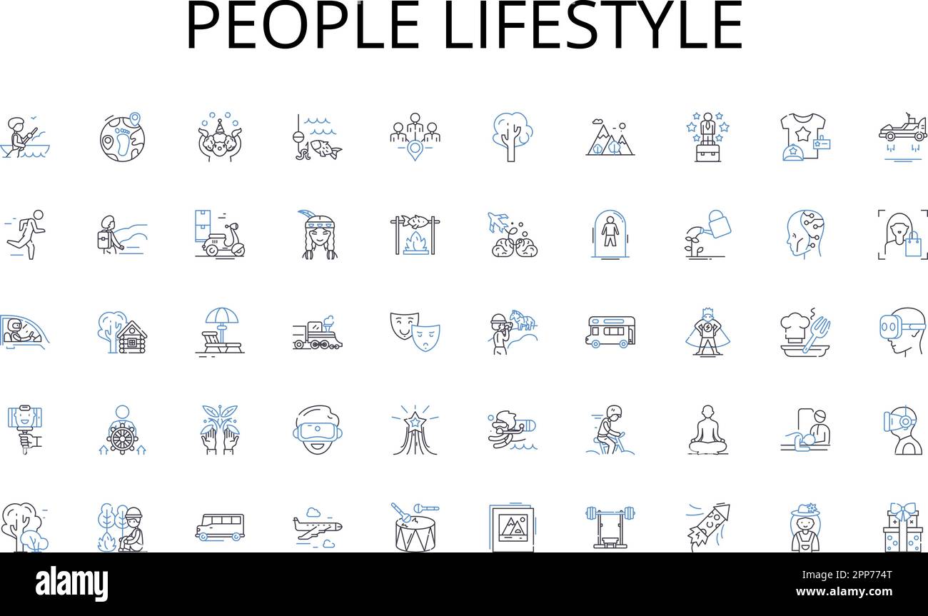 People lifestyle line icons collection. Ambitious, Fearless, Daring ...