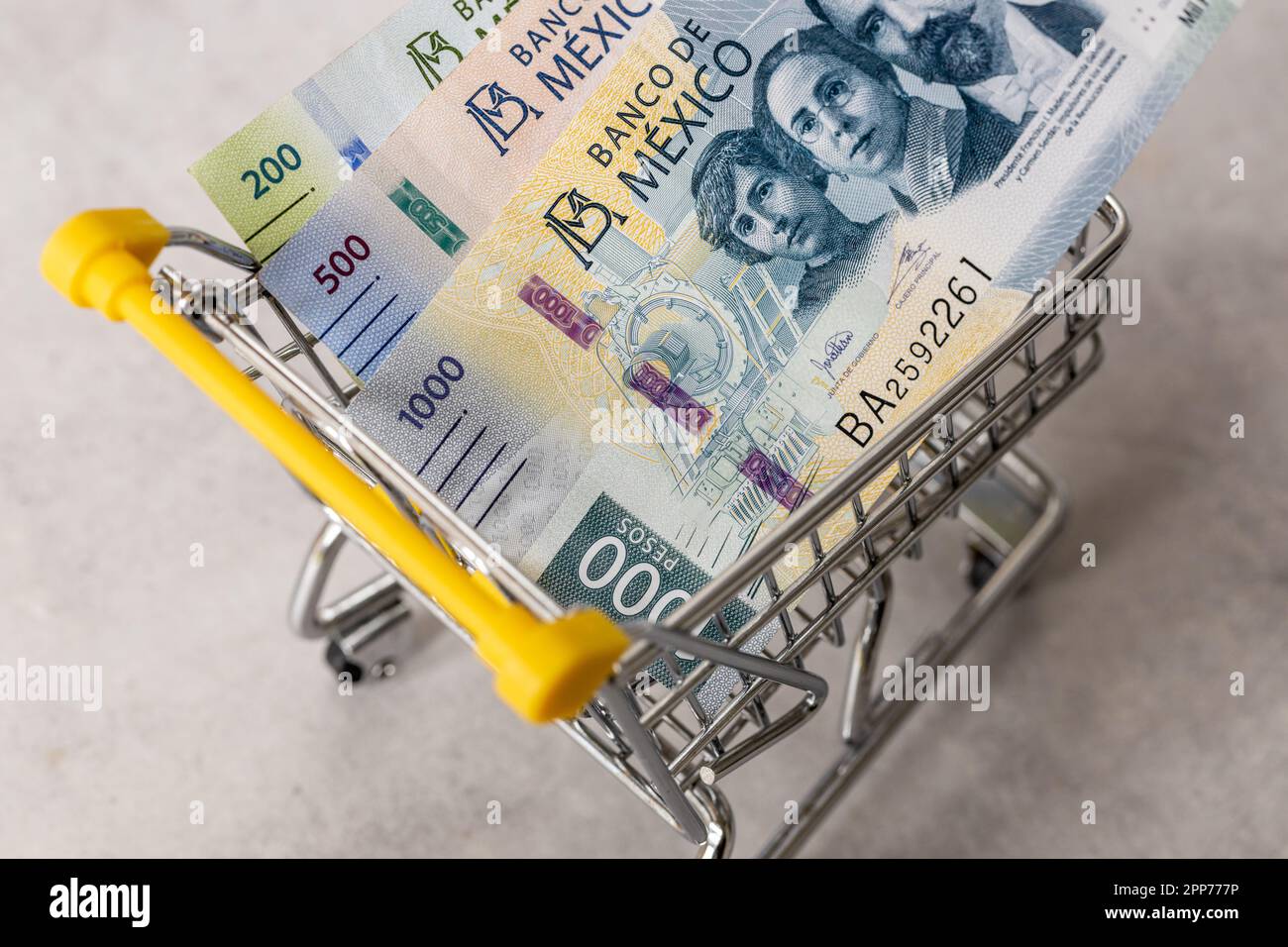 Financial concept, Mexico inflation rate, store prices, Empty shopping ...