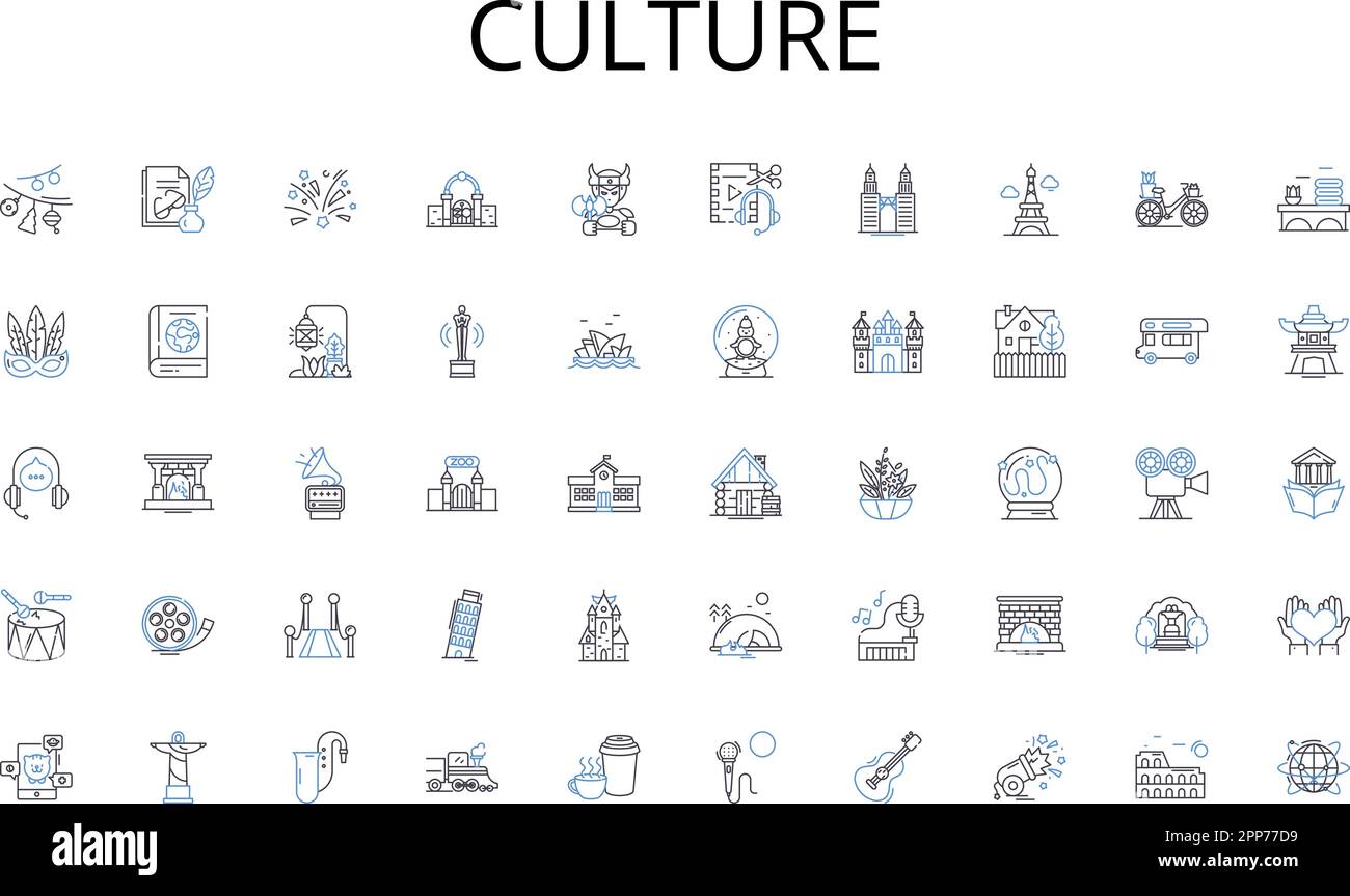 Culture Line Icons Collection Ios Android Reactnative Flutter Swift Kotlin Java Vector