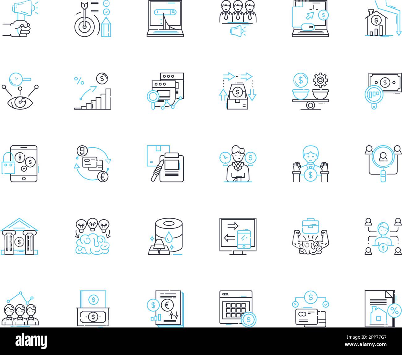 Financial Allocation Linear Icons Set Budgeting Distribution Allocation Planning Allotment 1806