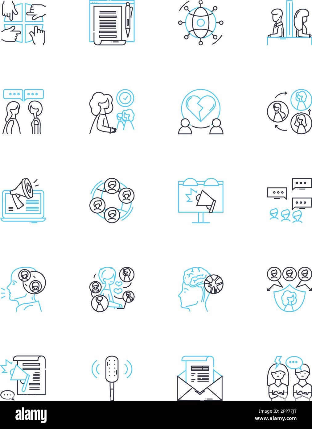 Human Interaction Linear Icons Set Communication Empathy
