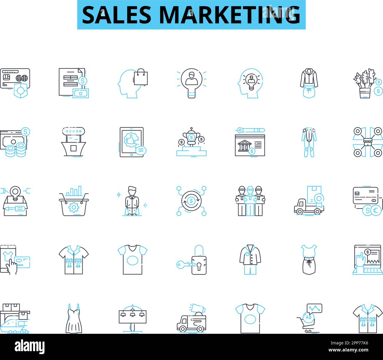 Sales marketing linear icons set. Advertising, Branding, Promotion ...