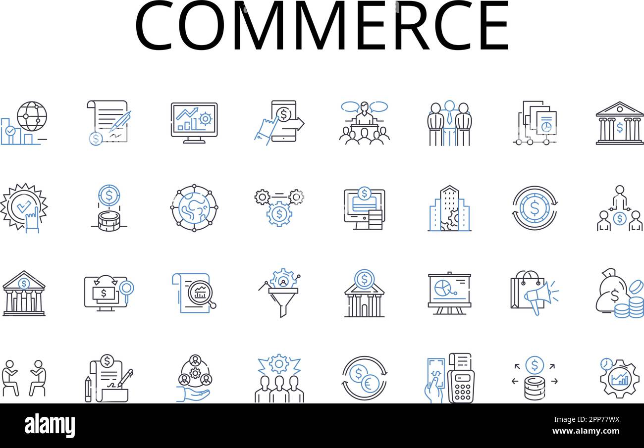 Commerce line icons collection. Business, Trade, Exchange, Industry ...