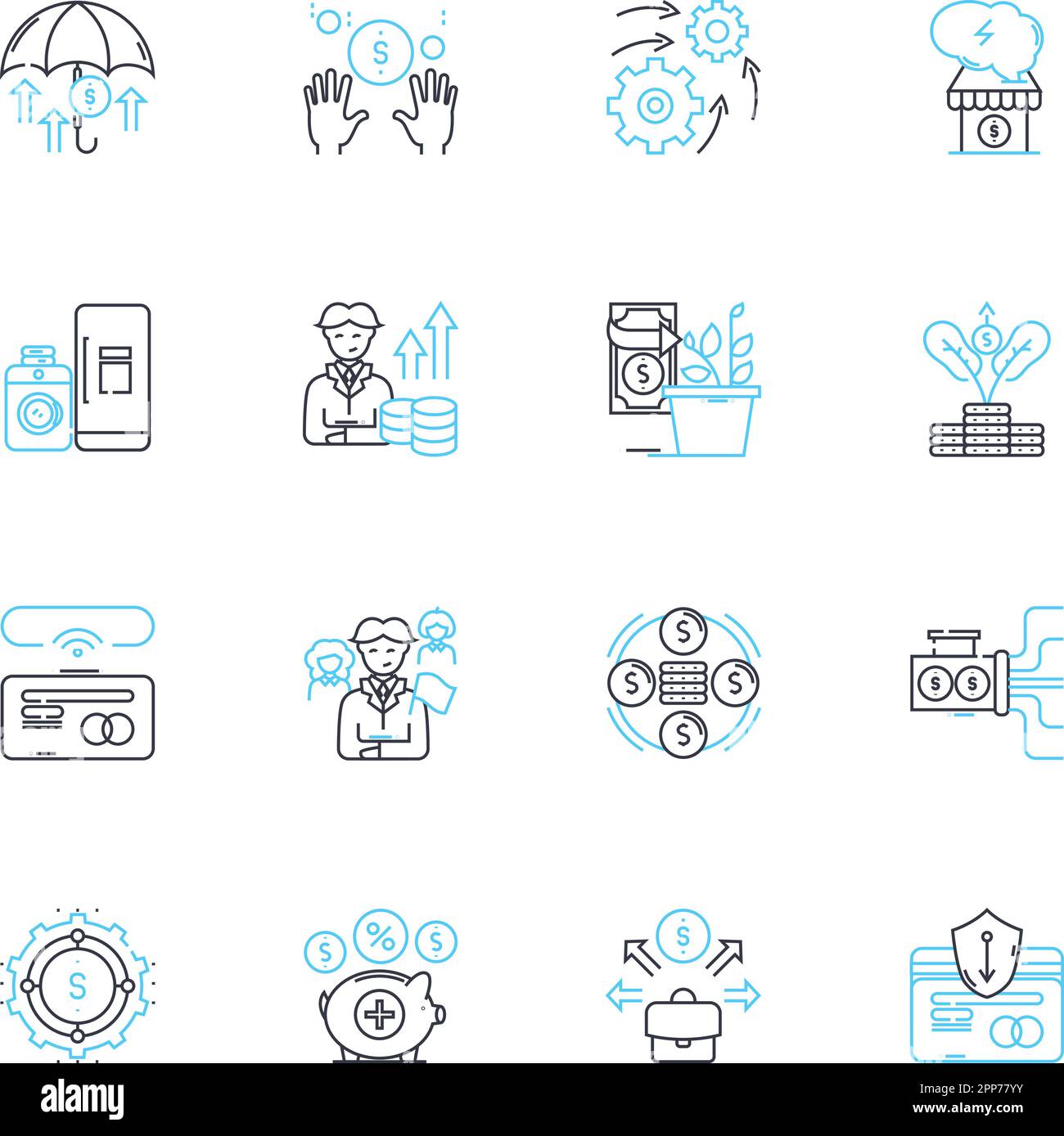 Digital marketing linear icons set. SEO, PPC, Content, Social ...