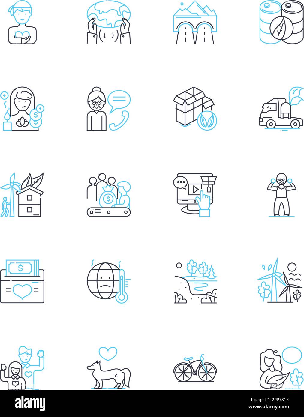 Conservation management linear icons set. Sustainability, Preservation ...