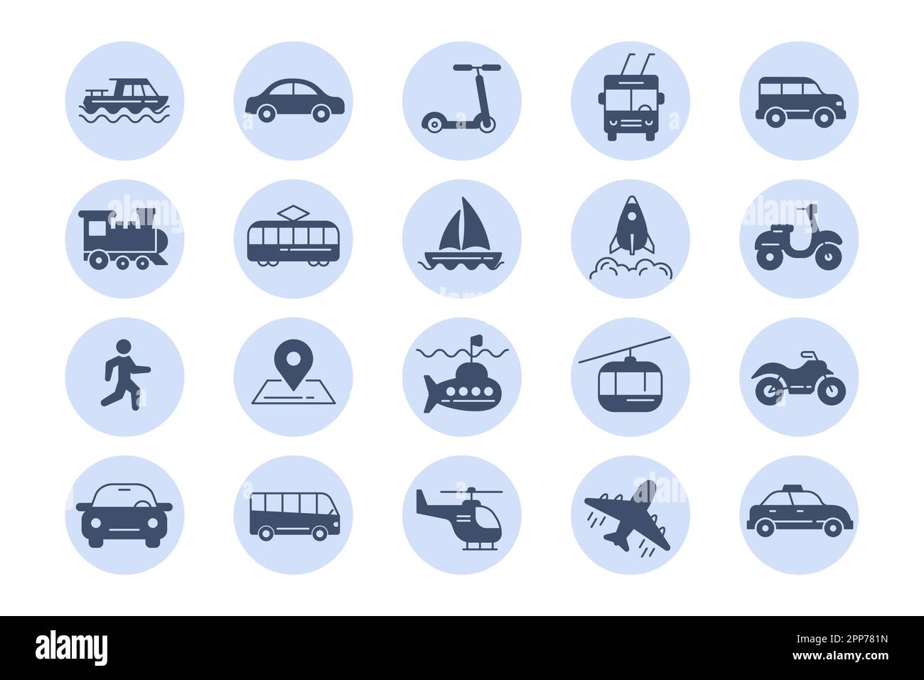 Public transport icon. Car travel. Train and bus. Silhouette symbols ...