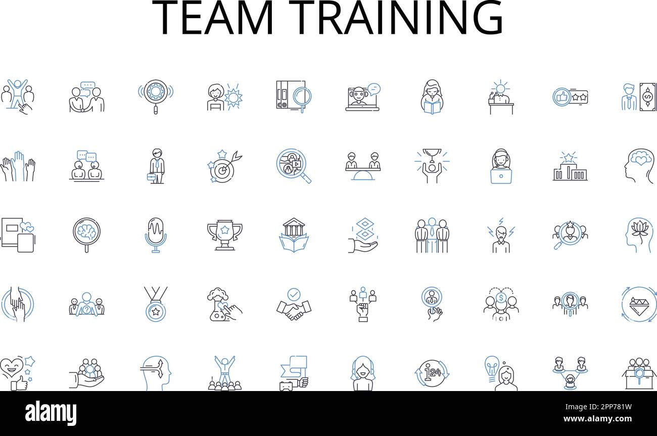 Team training line icons collection. Creativity, Imagination ...
