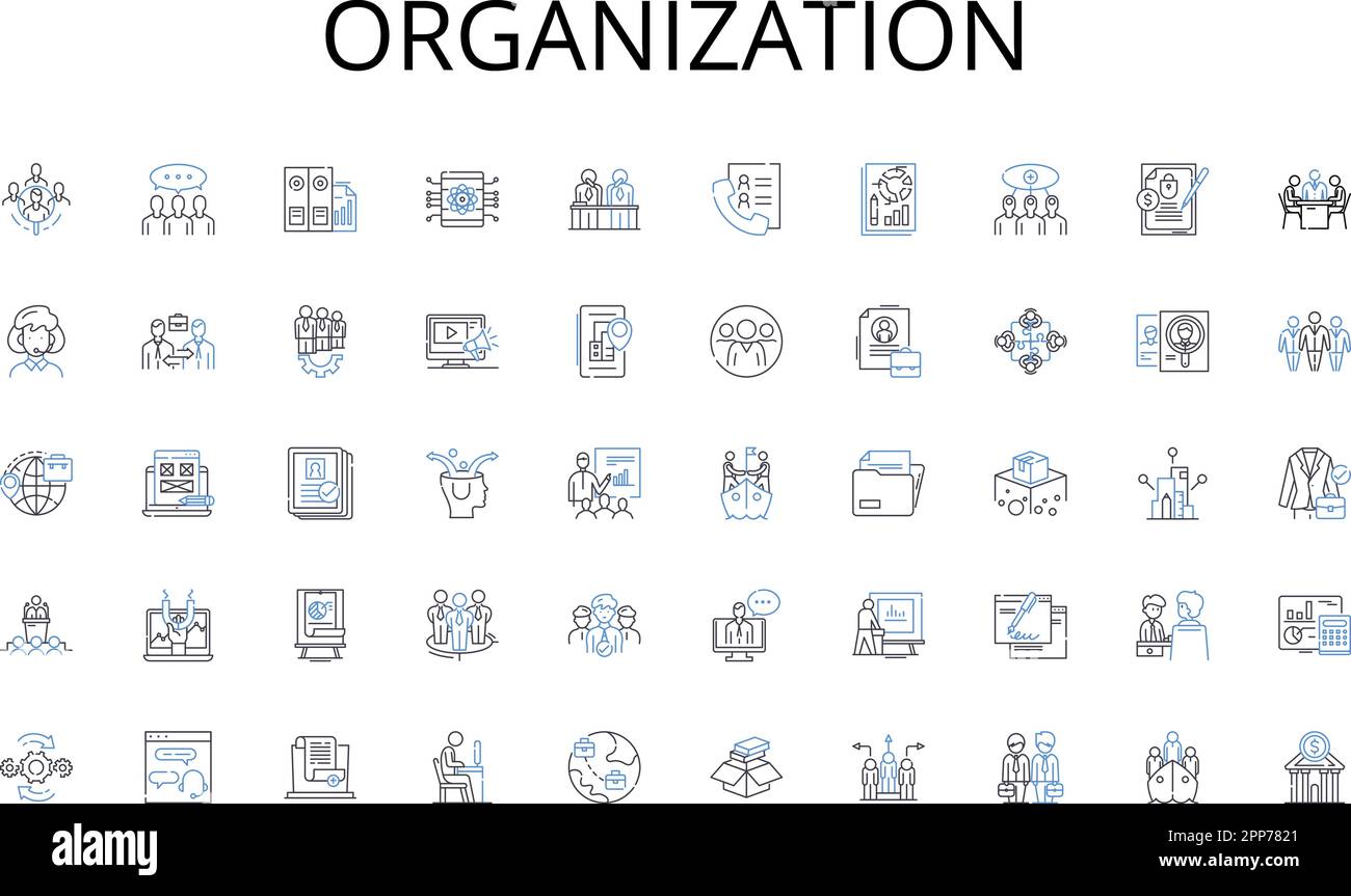 Organization line icons collection. Remote, Virtual, Home-based ...