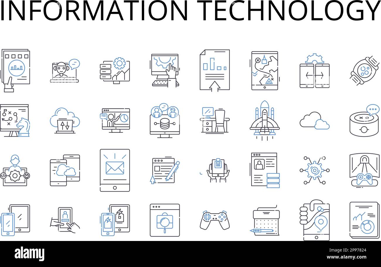 Information technology line icons collection. Computer science, Data ... Information technology line icons collection. Computer science, Data ...