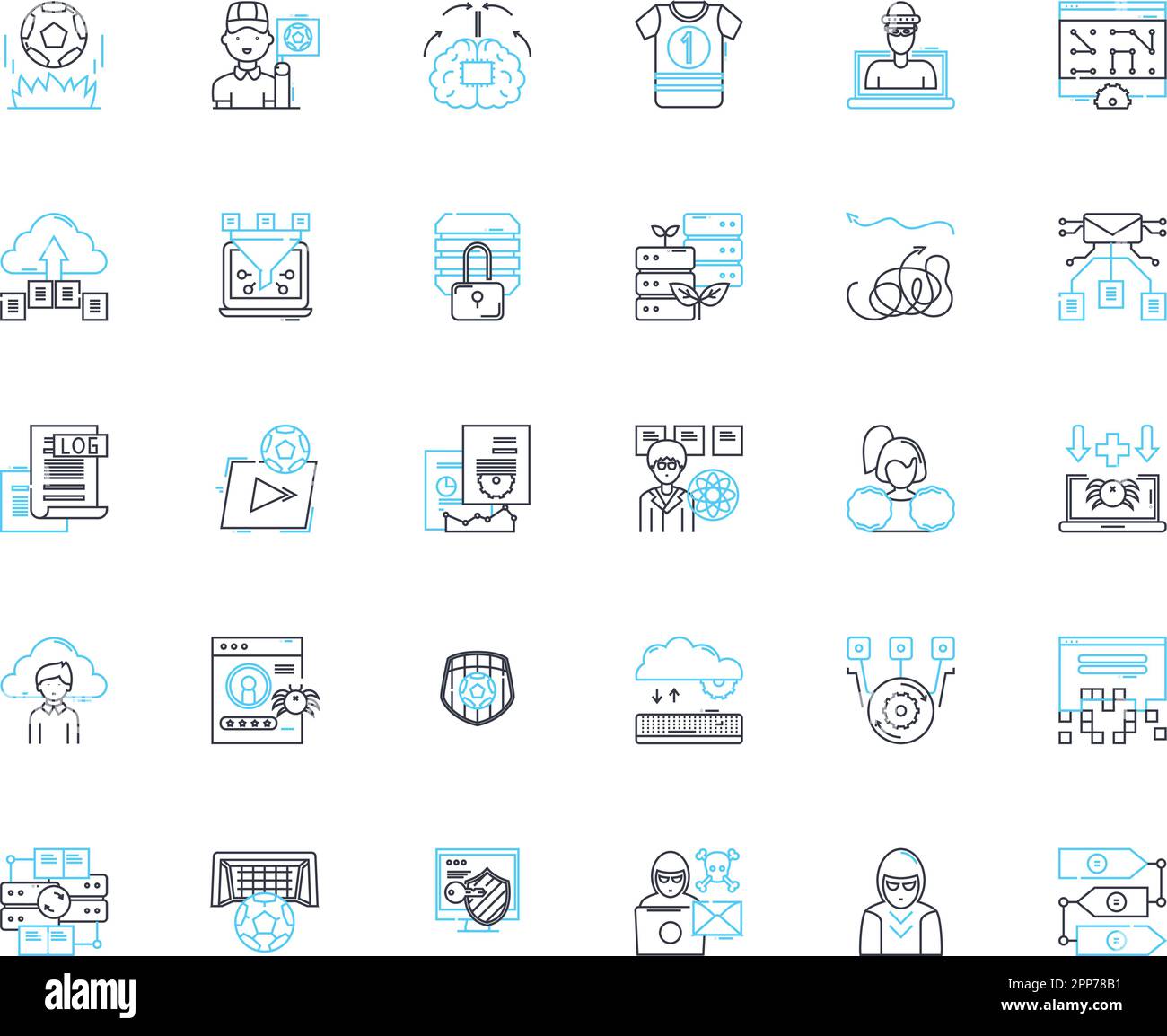 Trend analysis linear icons set. Forecasting, Detection, Monitoring ... Trend analysis linear icons set. Forecasting, Detection, Monitoring ...