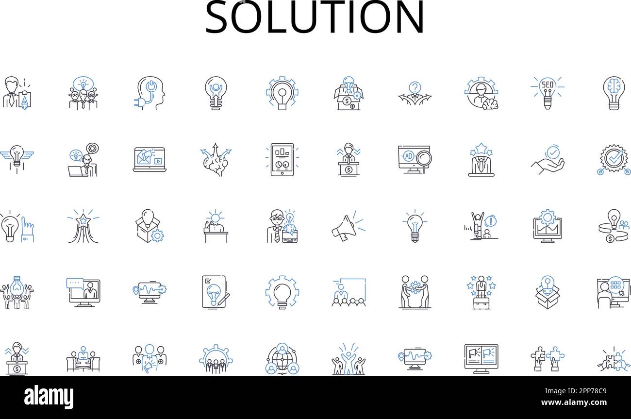 Solution Line Icons Collection Nspiration Imagination Experimentation Innovation