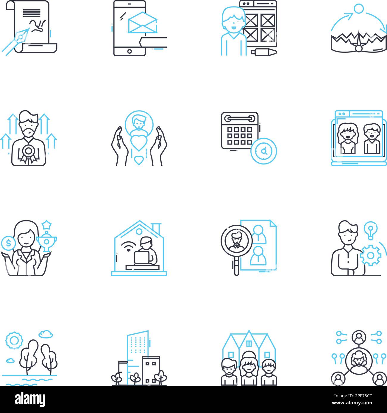 Staffing solutions linear icons set. Recruitment, Placement, Staffing ... Staffing solutions linear icons set. Recruitment, Placement, Staffing ...