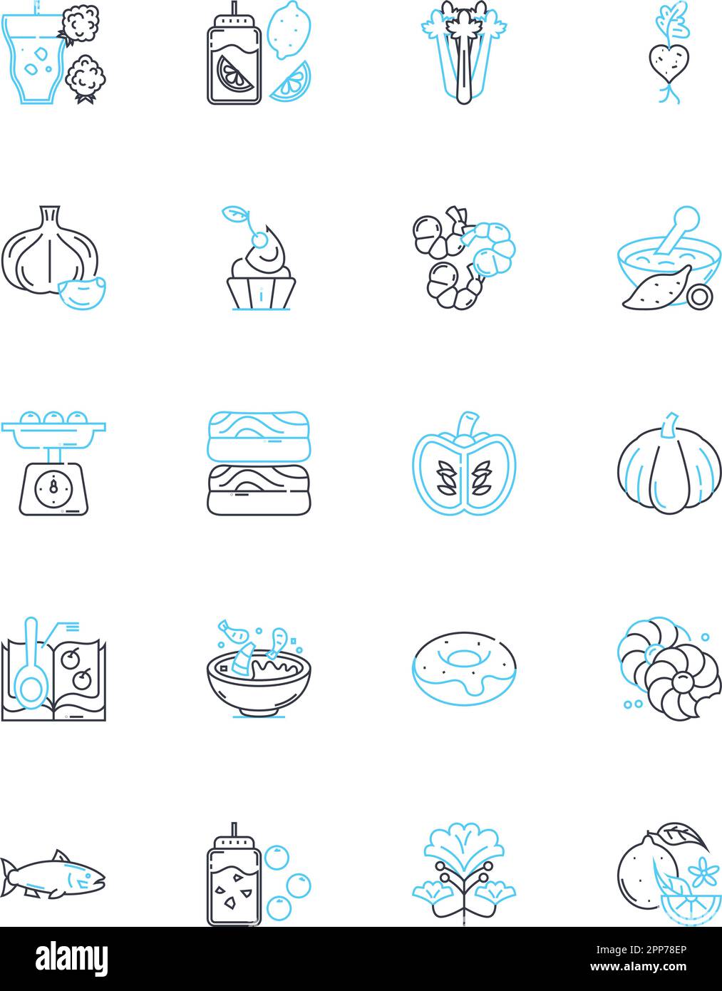 Foodservice industry linear icons set. Catering, Restaurant ...