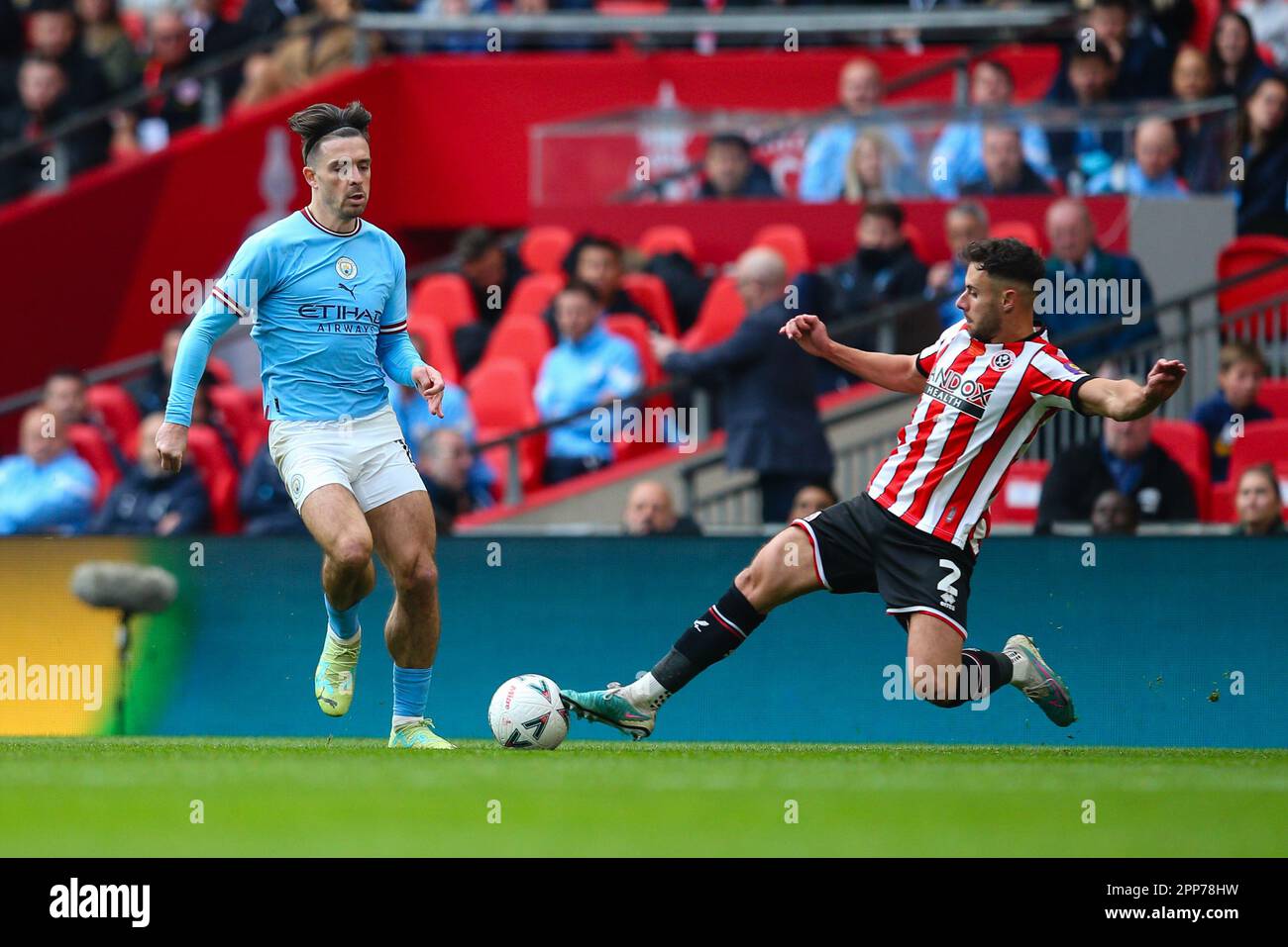 LONDON, UK - 22nd Apr 2023: George Baldock of Sheffield United vies for ...