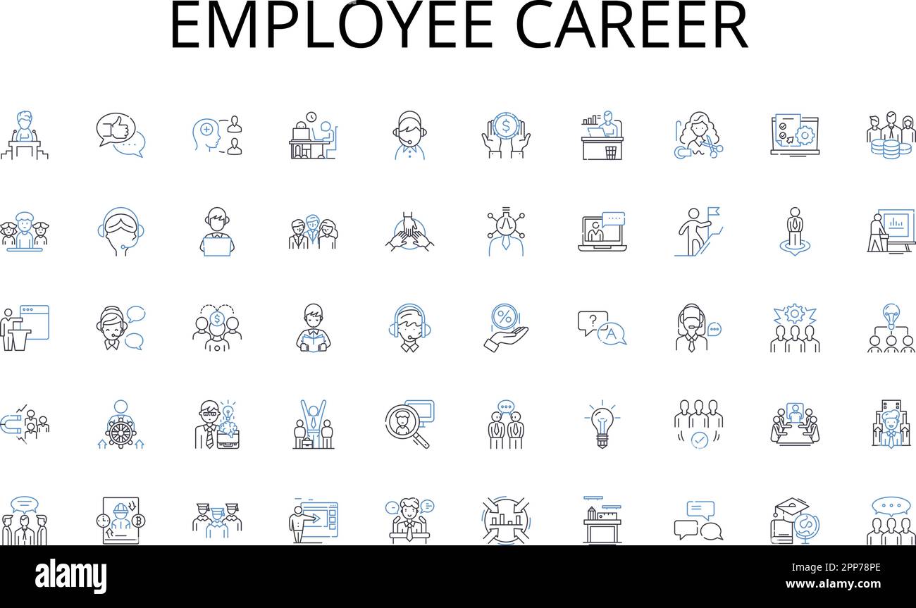 Employee career line icons collection. Data security, Encryption ... Employee career line icons collection. Data security, Encryption ...