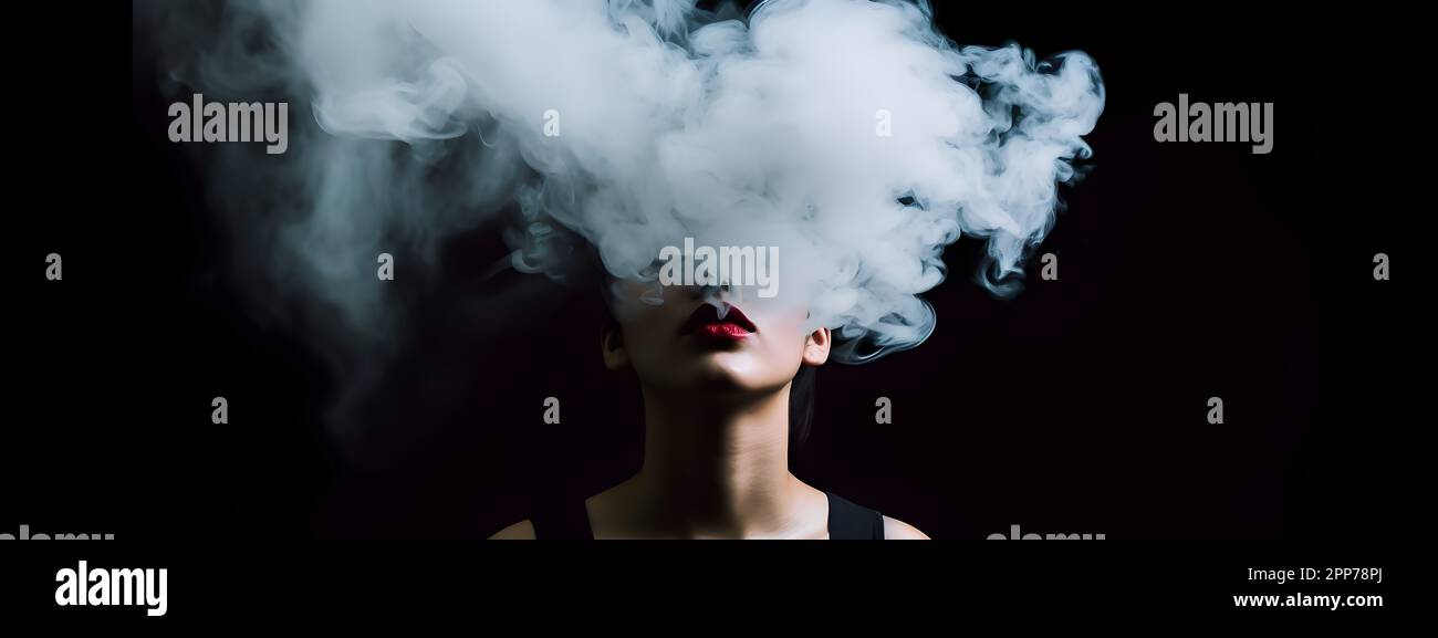 Woman smoking large cigar hi-res stock photography and images - Alamy