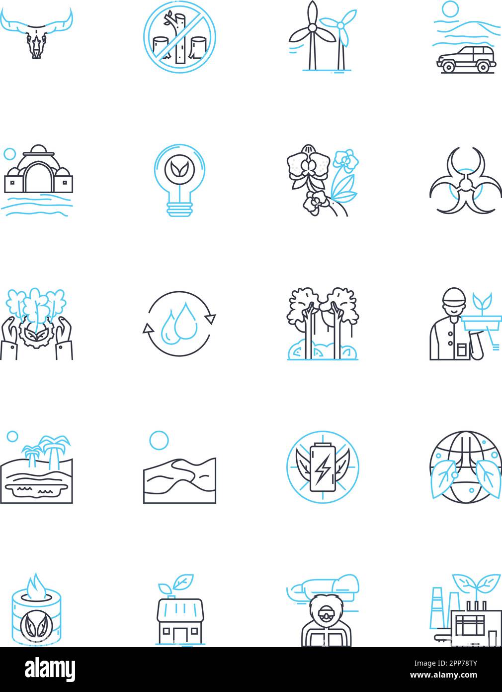 Eco-friendly linear icons set. Sustainable, Green, Organic, Renewable ...