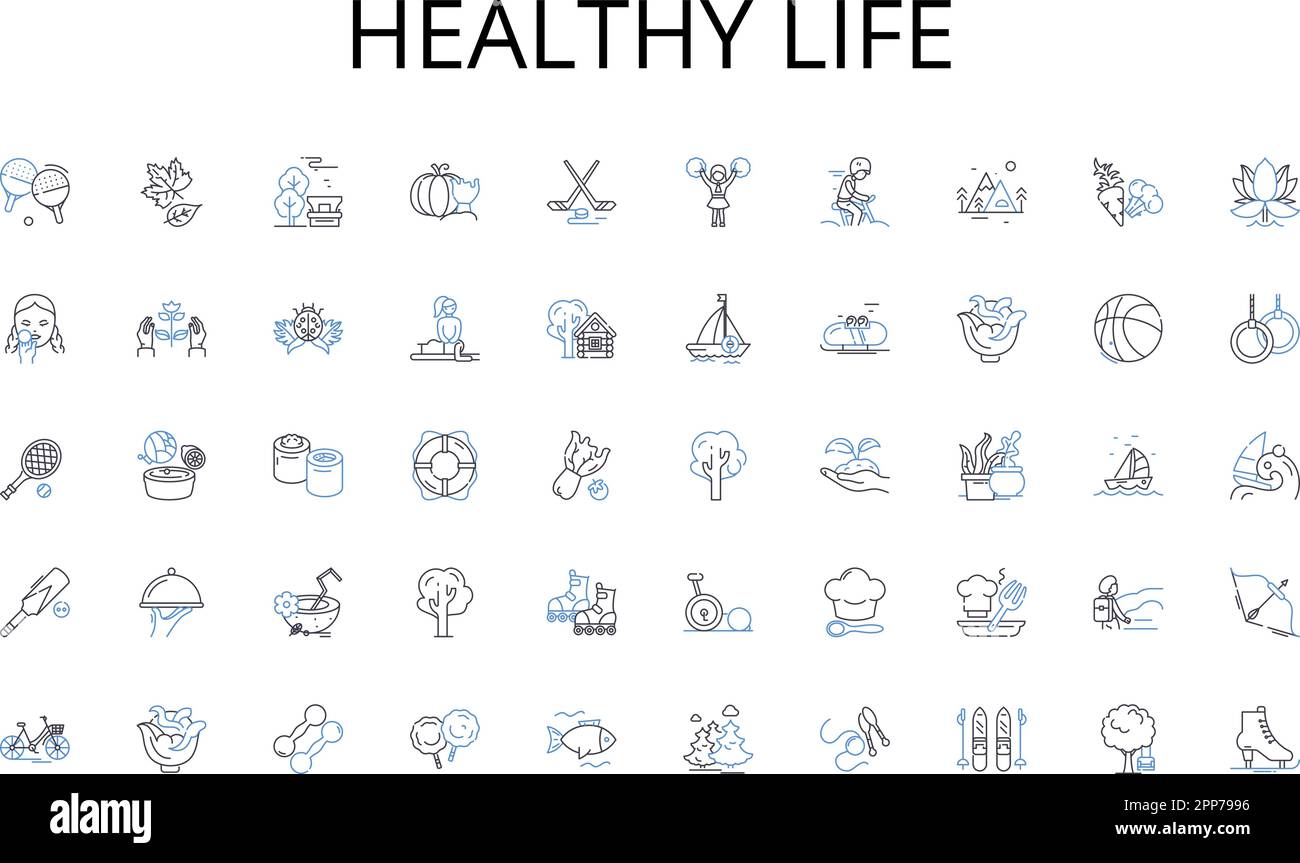 Healthy life line icons collection. Market, Research, Survey, Analysis ...