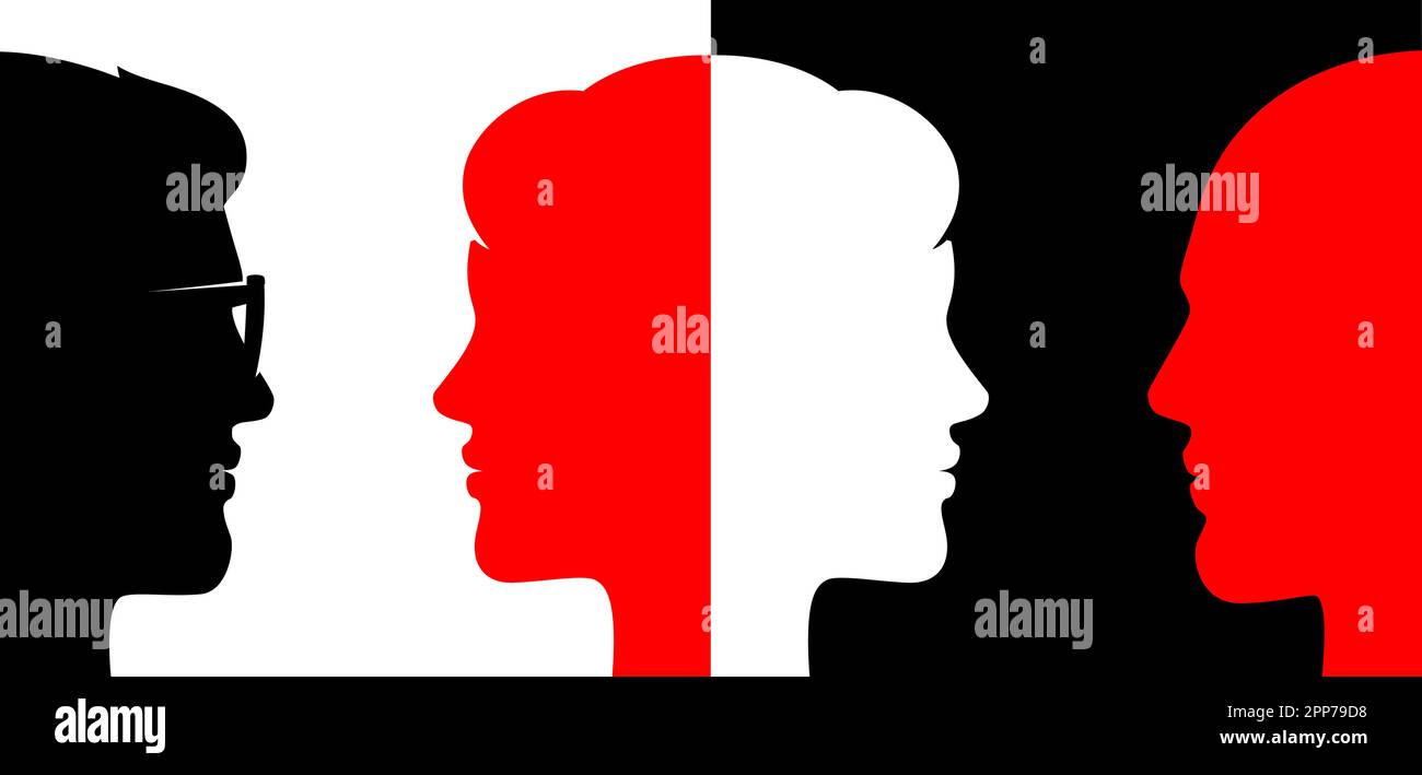 Womans double life, secret life, flat style concept vector illustration ...