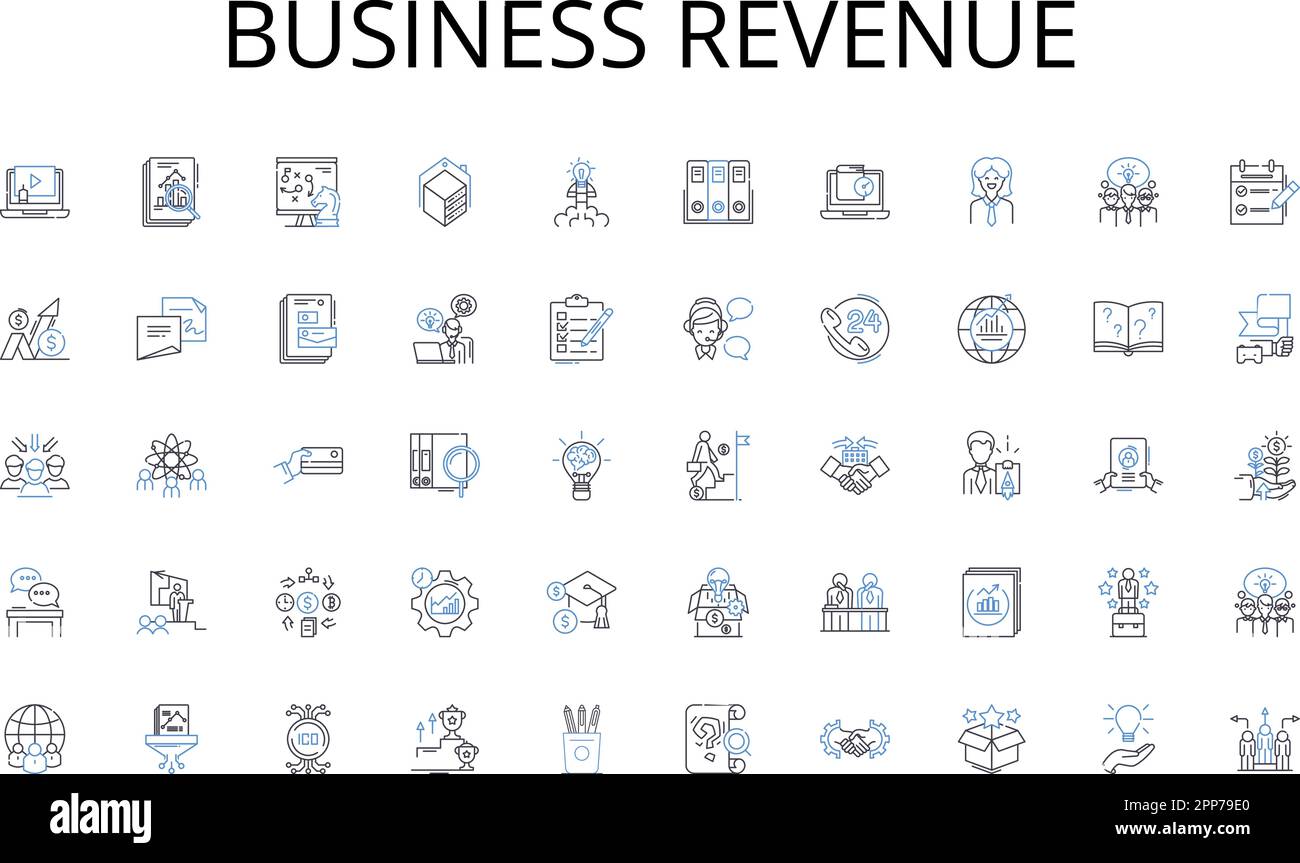 Business revenue line icons collection. Masculine, Charming, Strong ...
