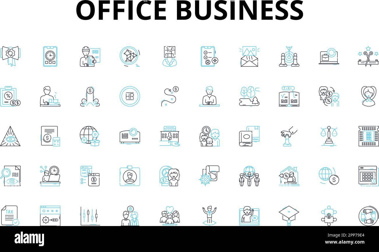 Office business linear icons set. Productivity, Collaboration ...
