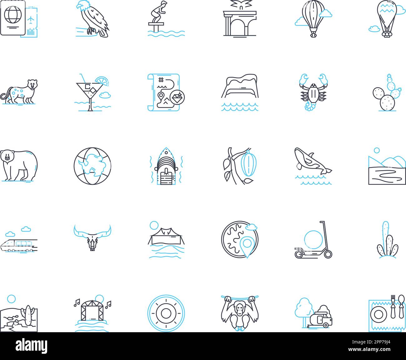 Cultural immersion linear icons set. Diversity, Experience, Integration ...