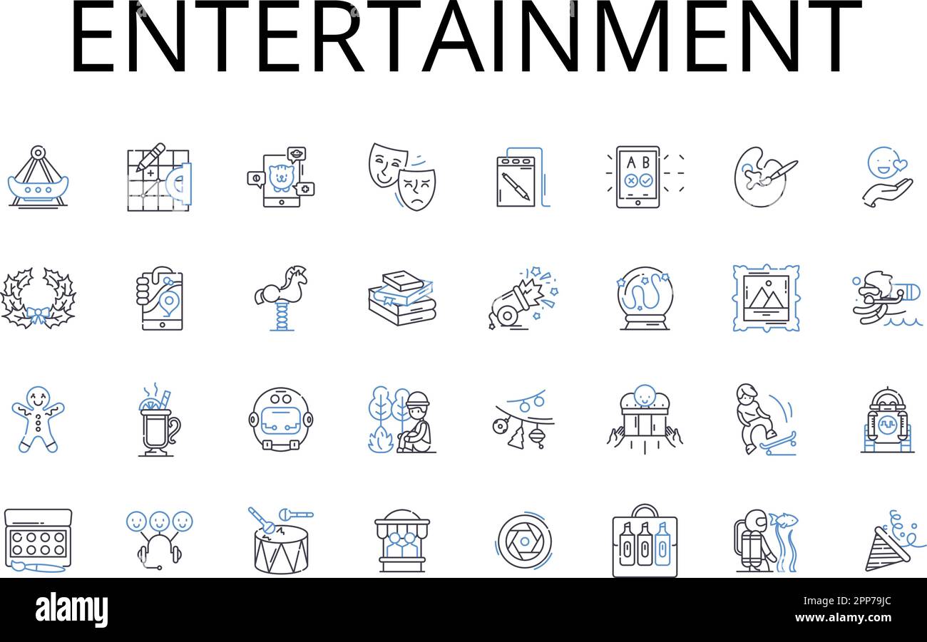 Entertainment line icons collection. Amusement, Diversion, Enjoyment ...